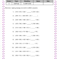 Addition Worksheets For Grade 4 - https://eLearning24x7.com