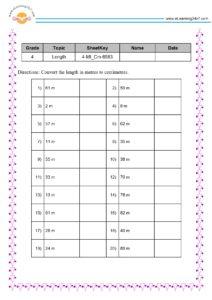 Measurements Worksheets For Grade 4 - www.eLearning24x7.com