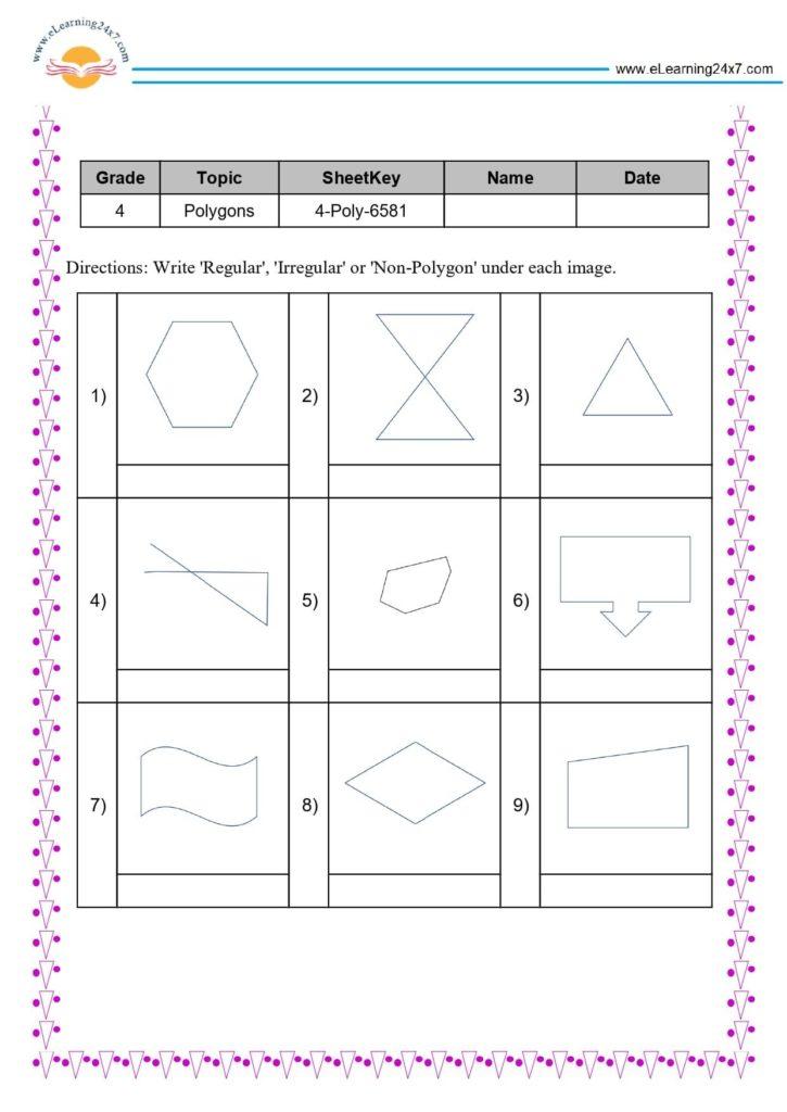 Geometry Worksheets For Grade 4 - https://eLearning24x7.com