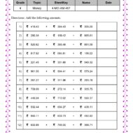 Money Worsheets For Grade 4 - https://eLearning24x7.com