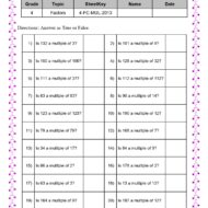 Factors And Multiples Worksheets For Grade 4 - https://eLearning24x7.com