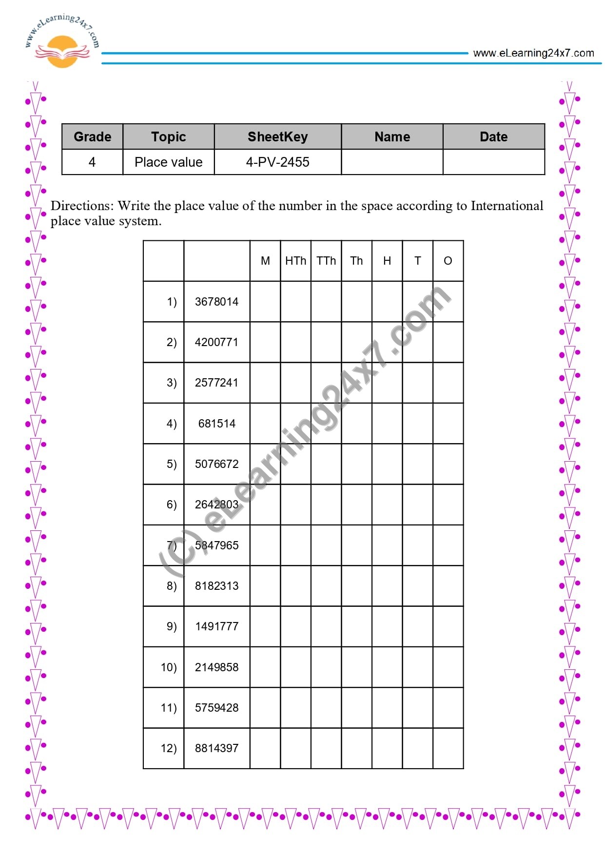 Get Place Value - https://eLearning24x7.com