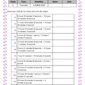 Time Worksheets For Grade 4 - https://eLearning24x7.com