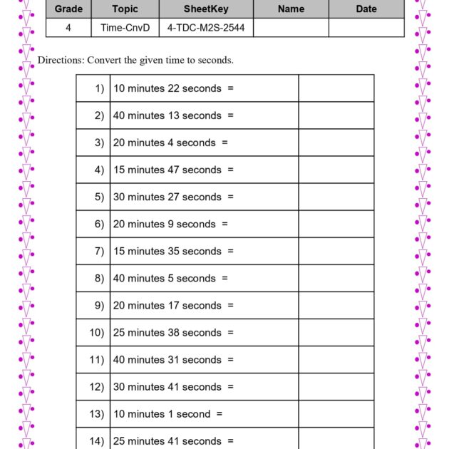 Time Worksheets For Grade 4 - https://eLearning24x7.com