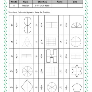 Fractions Worksheets For Grade 5 - https://eLearning24x7.com
