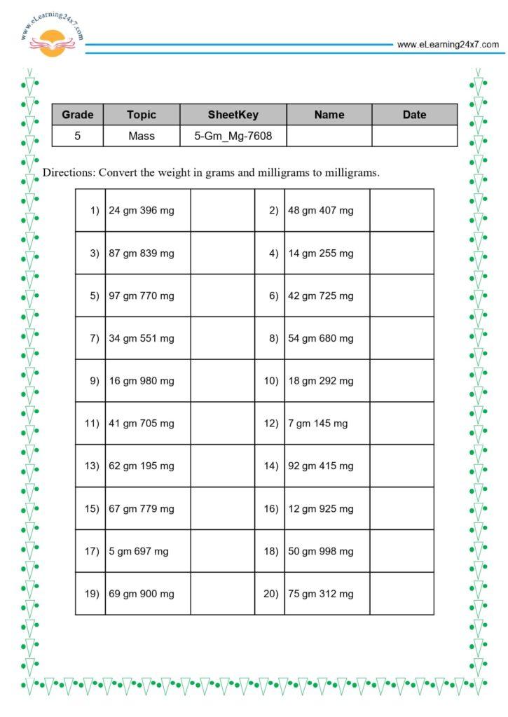 Convert Mass Units From Gm & mG to mG - https://eLearning24x7.com