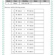 Money Worsheets For Grade 5 - https://eLearning24x7.com