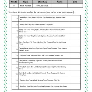 Number Operations For Grade 5 - https://eLearning24x7.com