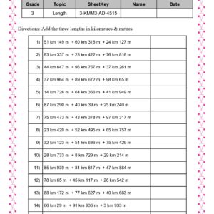 Length Measurement Worksheets For Grade 3 - https://eLearning24x7.com
