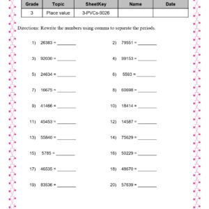 Number System Worksheets For Grade 3 - https://eLearning24x7.com