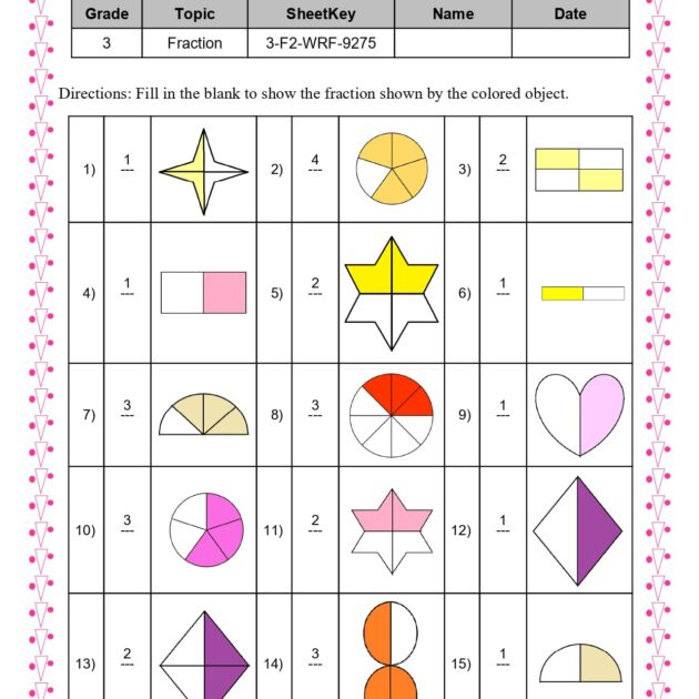 Fractions Worksheets For Grade 3 - www.eLearning24x7.com