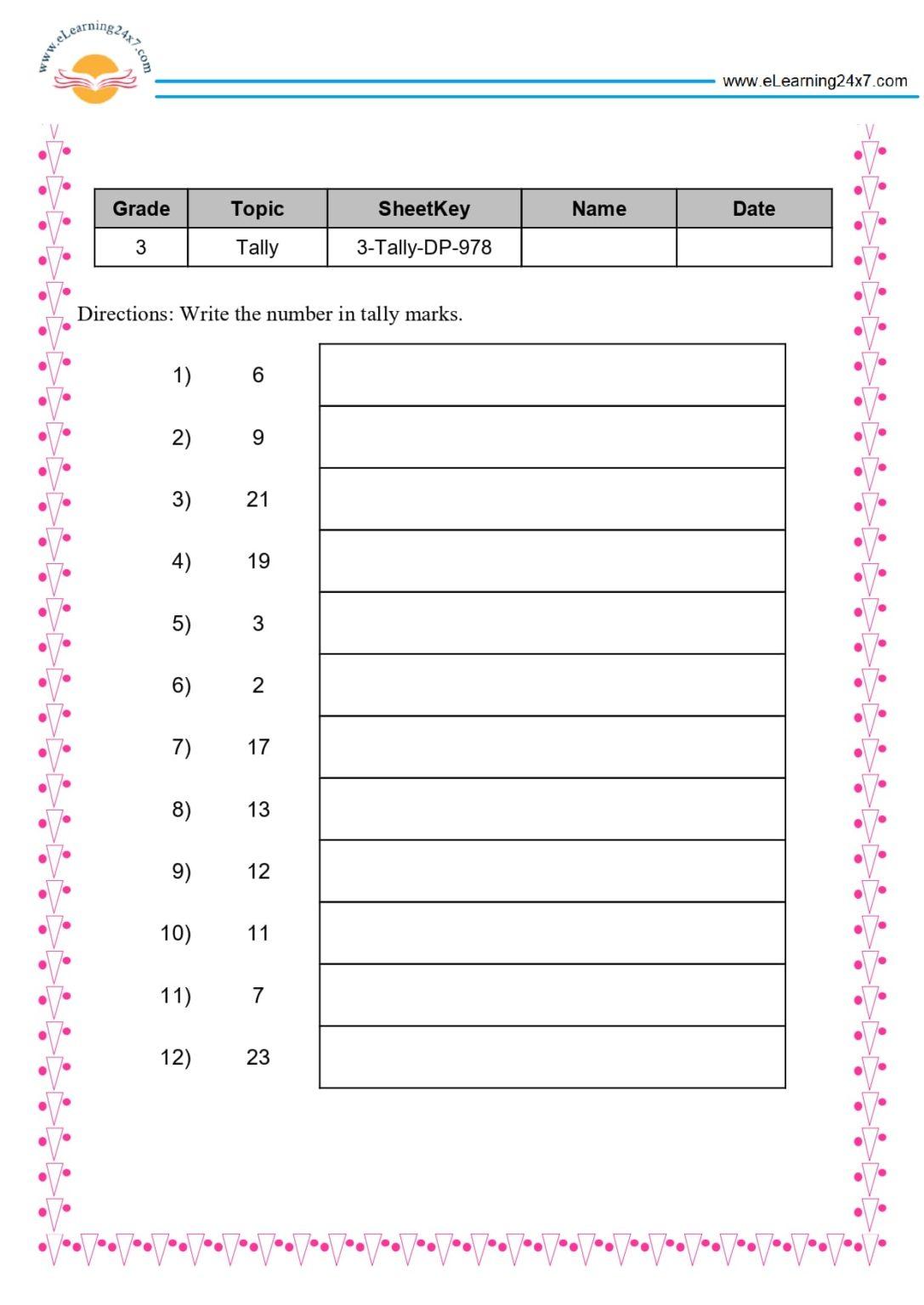 Number To Tally - https://eLearning24x7.com