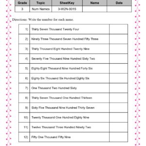 Number System Worksheets For Grade 3 - https://eLearning24x7.com
