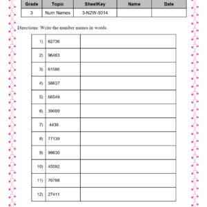 Number System Worksheets For Grade 3 - https://eLearning24x7.com