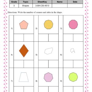 Geometry Worksheets For Grade 3 - https://eLearning24x7.com