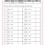 Subtraction Worksheets For Grade 3 - https://eLearning24x7.com