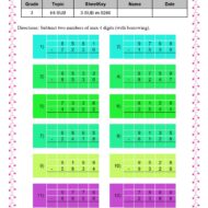 Subtraction Worksheets For Grade 3 - https://eLearning24x7.com