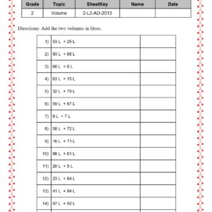 Capacity Measurement Worksheets For Grade 2 - https://eLearning24x7.com