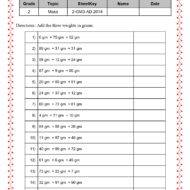 Mass Measurement Worksheets For Grade 2 - https://eLearning24x7.com