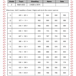 Addition Worksheets For Grade 2 - https://eLearning24x7.com