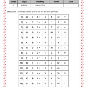 Division Worksheets For Grade 2 - https://eLearning24x7.com