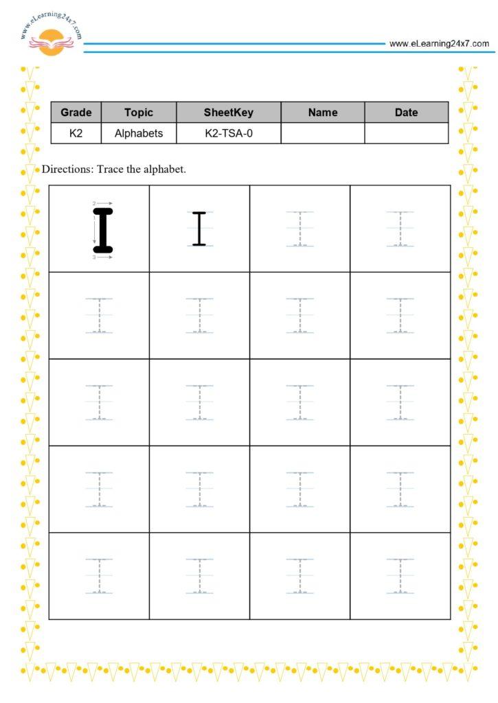 Trace Alphabet ‘I’ - https://eLearning24x7.com