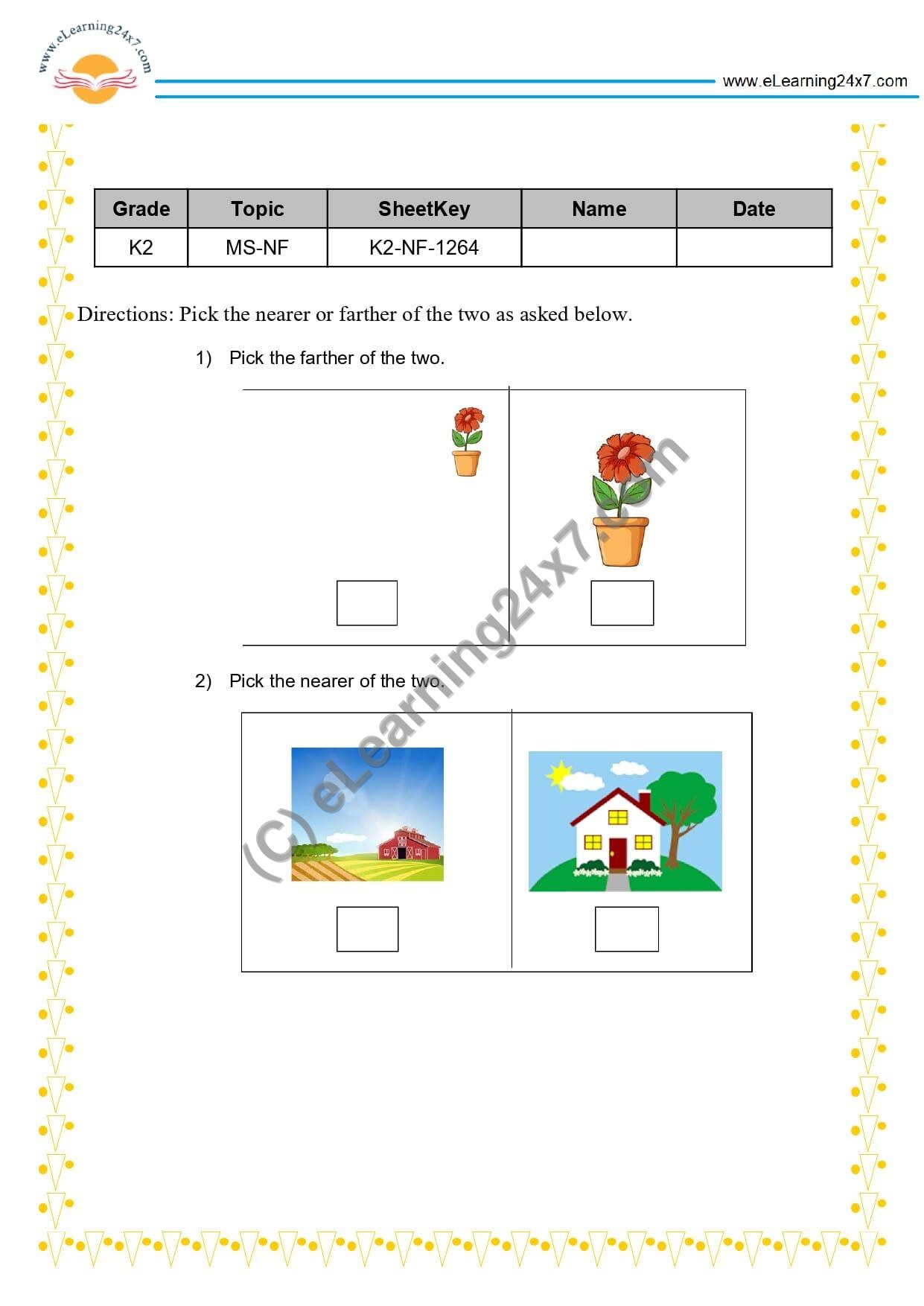 Identify Near Or Far Object - https://eLearning24x7.com
