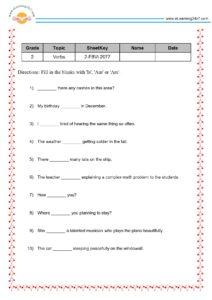 Verbs Worksheets For Grade 2 - https://eLearning24x7.com