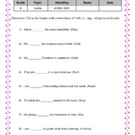 Verbs Worksheets For Grade 4 - https://eLearning24x7.com