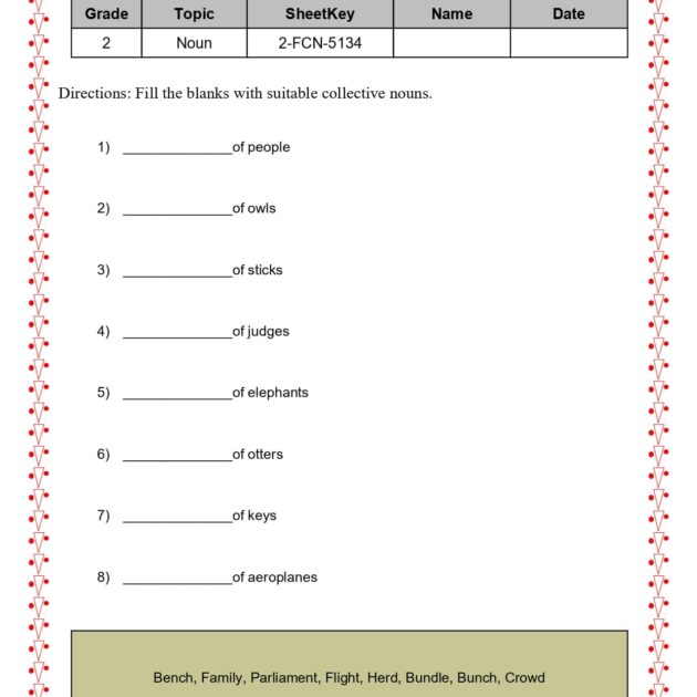 Noun Worksheets For Grade 2 - https://eLearning24x7.com