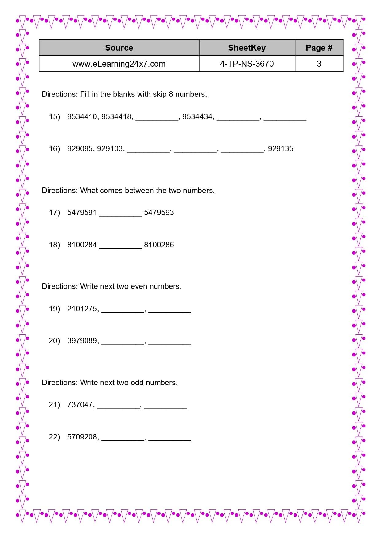 Number System Mock Test Paper - https://eLearning24x7.com