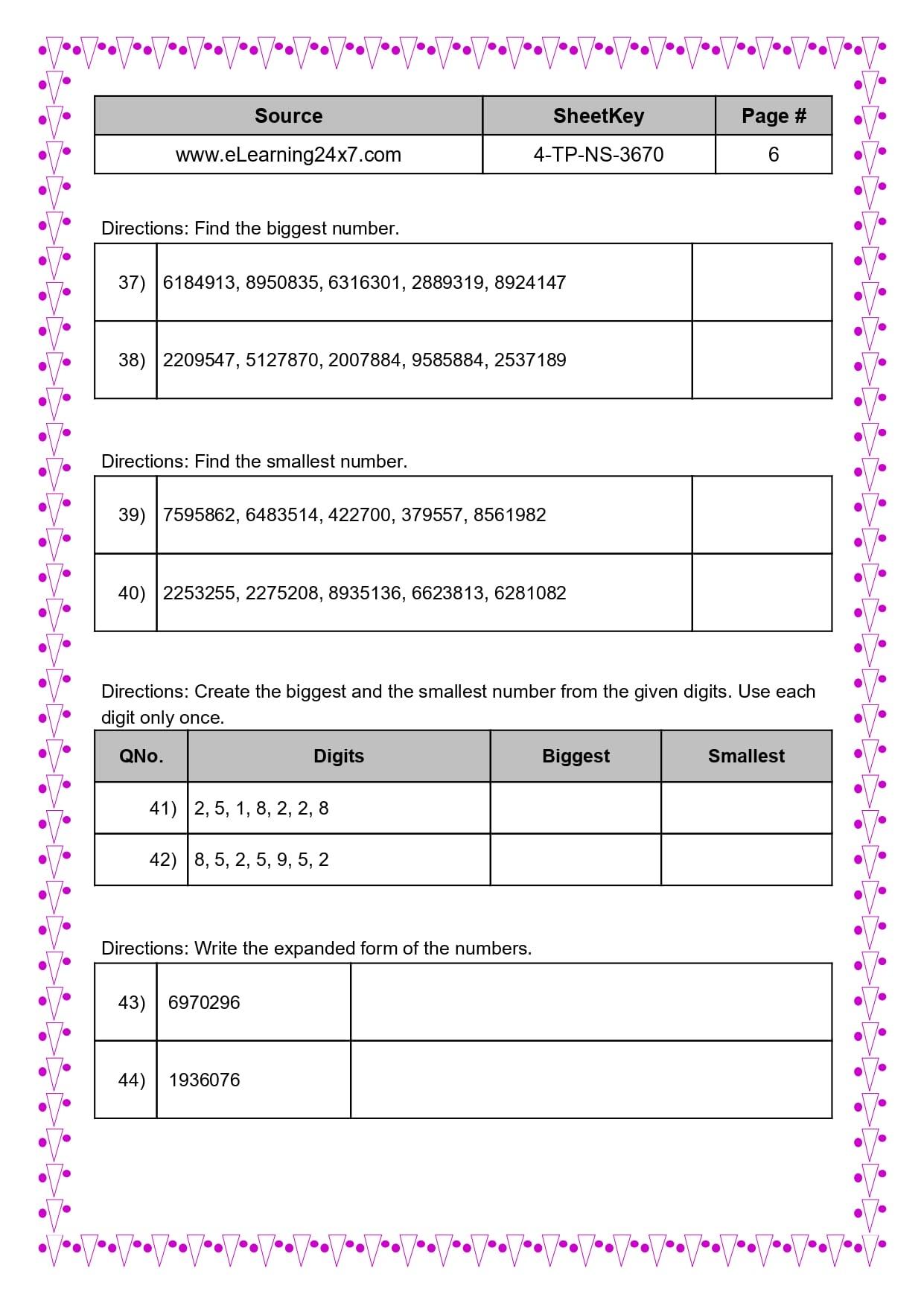 Number System Mock Test Paper - https://eLearning24x7.com
