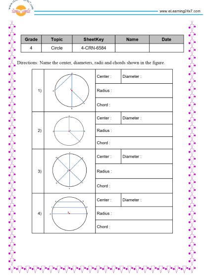 Geometry Worksheets For Grade 4 - https://eLearning24x7.com